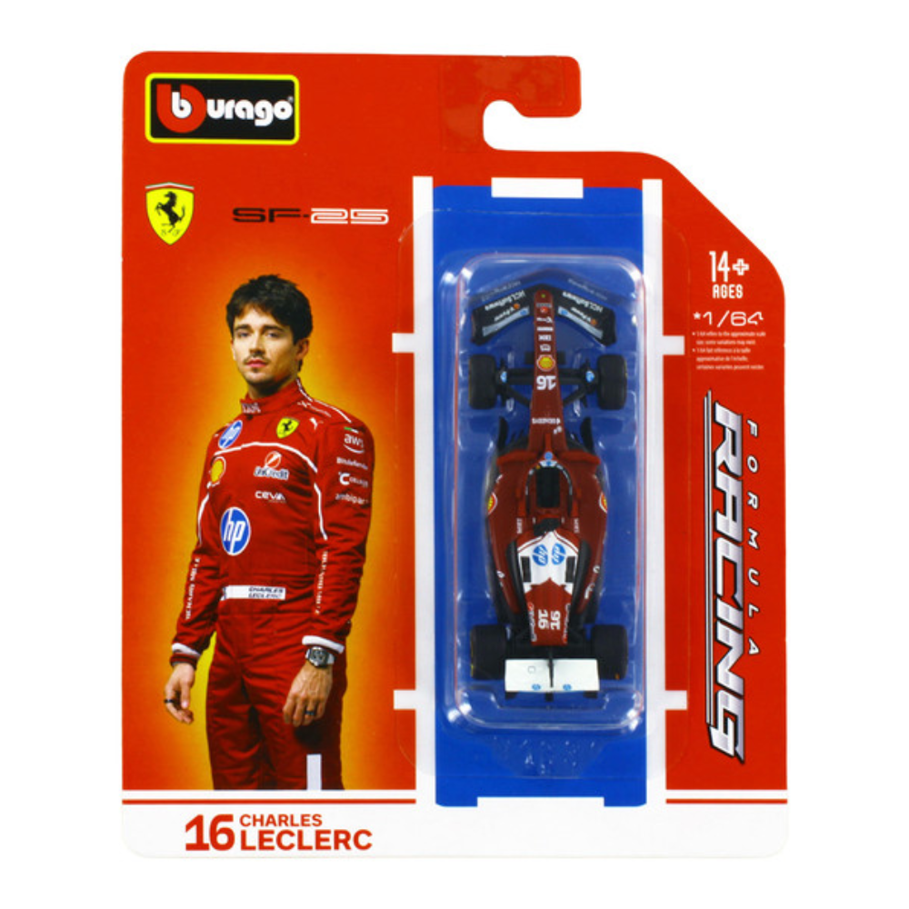 Bburago Formula Racing Ferrari SF25 #16 Charles Leclerc Formula One F1 ...