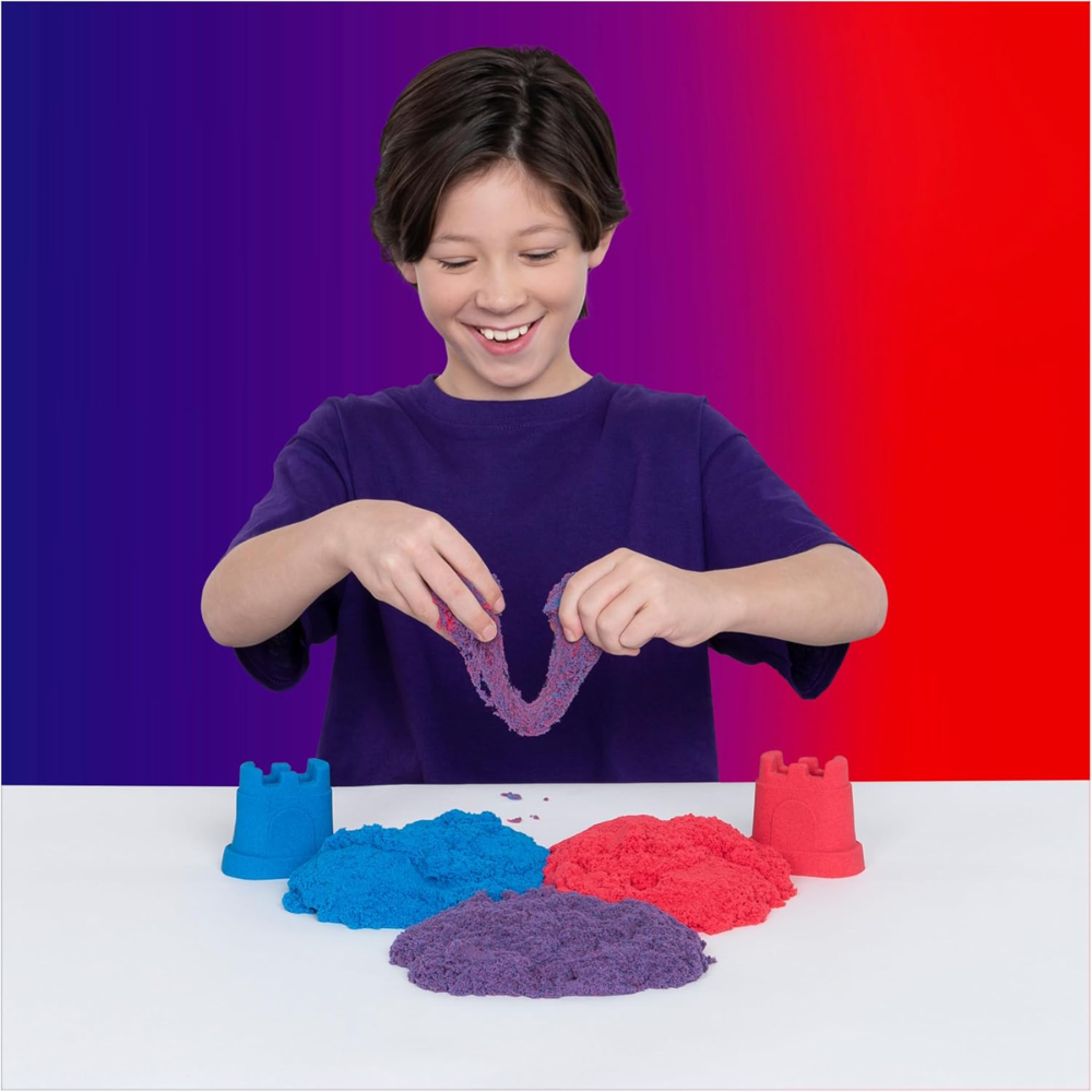 Kinetic Sand Rainbow Mix Set with 3 Colours of Kinetic Sand (382g) and ...