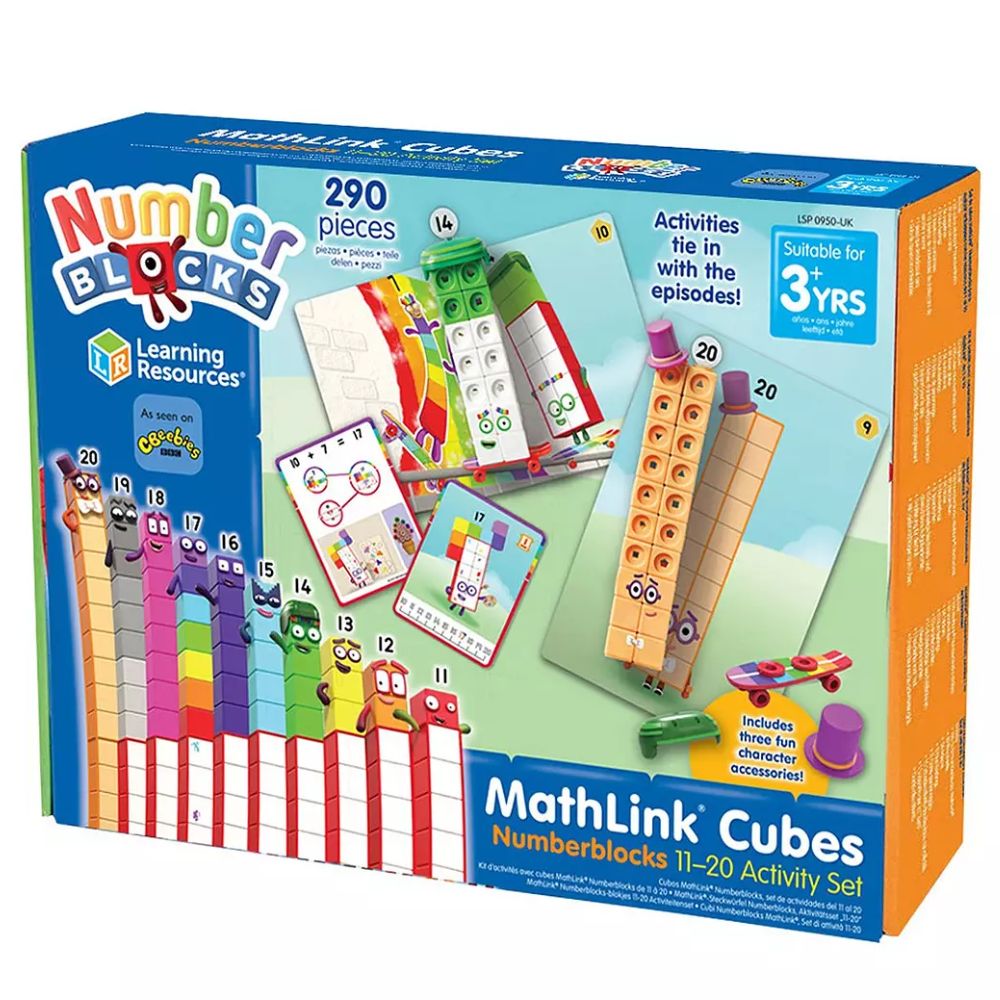 LEARNING RESOURCES MathLink Cubes Numberblocks 11-20 Activity Set ...