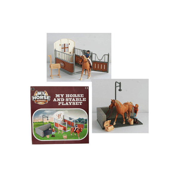 My horse stable play set with horse, 2 characters pretend play – Toys4you
