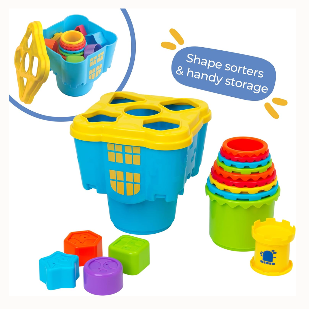 Play Tots Castle Nesting Stacker 3-in-1 stacking and sorting toy – Toys4you
