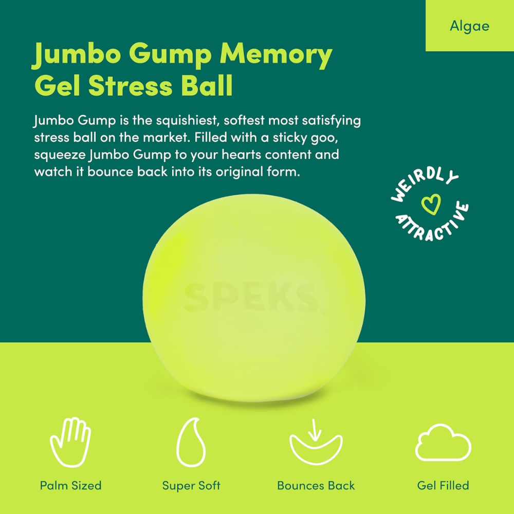 Speks Jumbo Gump Stress Balls Ultra Soft Squishy Fidget Toy - Algae ...
